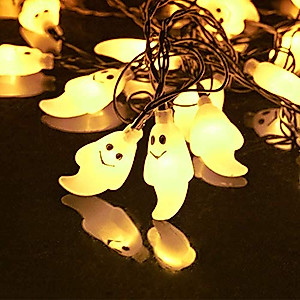 LIUPENGWEI Solar Outdoor Rodgersia String, 30 LED Ghost Globe-Shaped Solar Fairy Lights for Home, Party, Holiday, Christmas Decorations (Warm White) Garden Ghost Light
