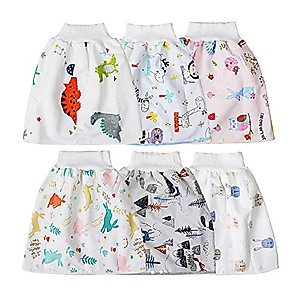 Magik Waterproof Cotton Training Pants Cloth Diaper Skirts Baby Toddler Night Time Sleeping Potty Training (Butterfly&Cats, M for 0-4T)