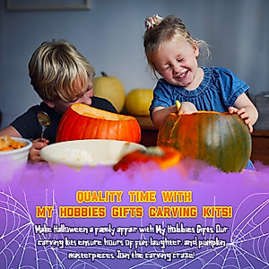 My Hobbies Gifts 4-in-1 Halloween Bundle: Pumpkin Masters Kids Pumpkin Carving Kit, Paint & Stickers, Flickering Lights, Animal Decorating Stickers - Spooky Fun! (Animals Carving & Stickers)