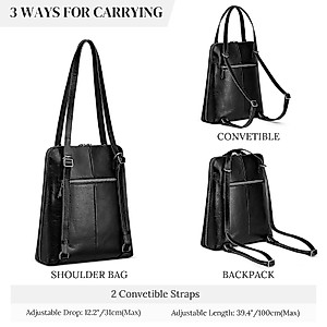 S-ZONE Women Leather Backpack Purse Casual Convertible Shoulder Bags Fashion Rucksack Daypack