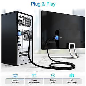 BlueRigger HDMI to DVI Cable (6FT, High-Speed, Bi-Directional Adapter Male to Male, DVI-D 24+1, 1080p, Aluminum Shell) - Compatible with Raspberry Pi, Roku, Xbox One, PS5/PS4/PS3, Graphics Card