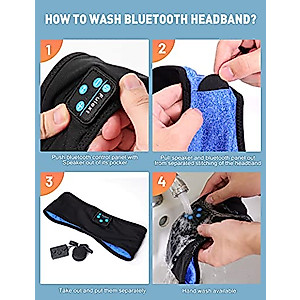 Voerou Sleep Headphones, Bluetooth Sleeping Headphones Sports Headband with Ultra-Thin Speakers, Headphones for Sleeping,Side Sleepers, Running, Workout, Travel, Yoga, Insomnia, Meditation