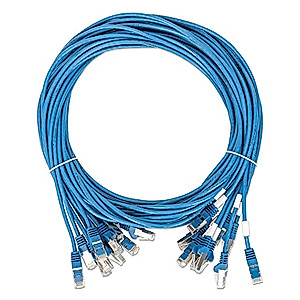 Intellinet Slim Cat8 Ethernet Network Patch Cable – 10-Pack - 40Gbps & 2000MHz, Snagless Boot, 30AWG Pure Bare Copper Wire, Gold-Plated Contacts, Lifetime Mfg Warranty – 1.5ft, 10 Pack, Blue