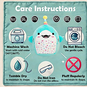 KAQ Plush Toy Cute for Birthday: 12 inch Shark Plush Pillow Gift for Kids Toddlers - Soft Boys Stuffed Animal for Party