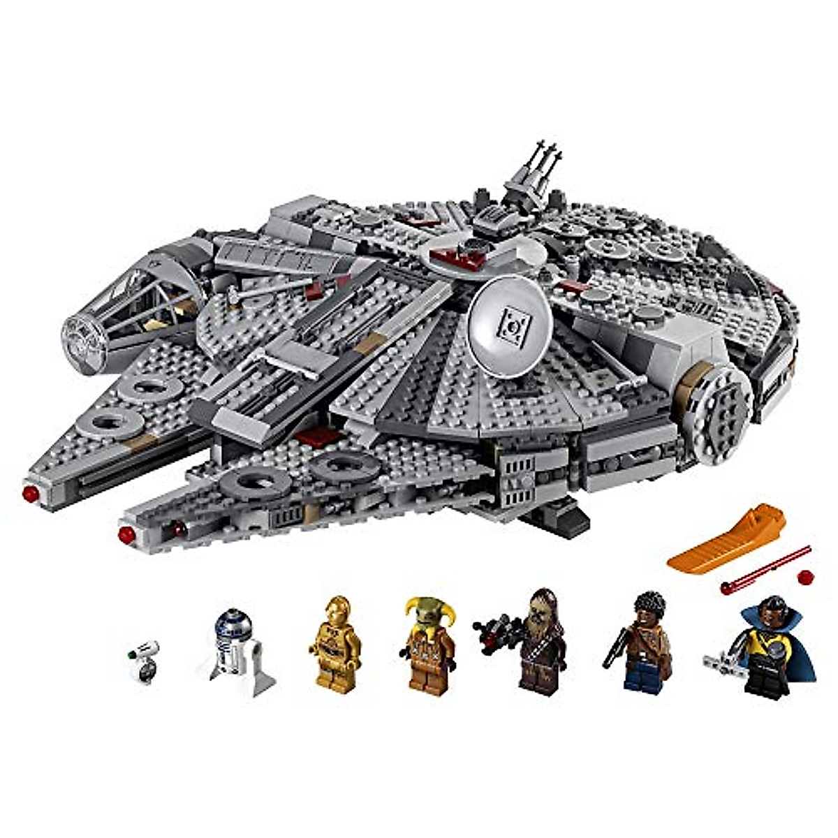 LEGO Star Wars Millennium Falcon 75257 Building Set - Starship Model with Finn, Chewbacca, Lando Calrissian, Boolio, C-3PO, R2-D2, and D-O Minifigures, The Rise of Skywalker Movie Collection