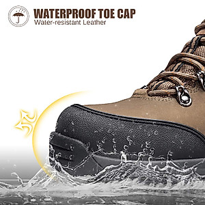 CAMEL CROWN Men's Hiking Shoes Low Top Trekking Boots Non-slip Walking Sneakers for Outdoor Work Trail Casual(Khaki,9)