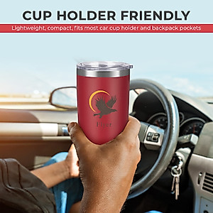 Flyer 20-Ounce Tumbler, Stainless Steel Vacuum Insulated Water and Coffee Tumbler Cup, Double Wall Powder Coated Spill-Proof Travel Mug Thermal Cup for Home and Outdoor (Red)