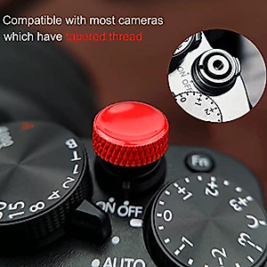 Yullmu Camera Shutter Button (2 Pack/Red&Black) 12mm Pure Copper Soft Shutter Release Button for Fuji Fujifilm XT30 X100V X100F X100T X100S X100 X-T4 X-T3 XT2 XT1 X30 X20 X10 X-T20