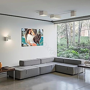 Native American Girl And Wolf Art Poster by Famous Artist Maija Junno (4) Canvas Poster Bedroom Decor Office Room Decor Gift Frame-style 20x16inch(50x40cm)