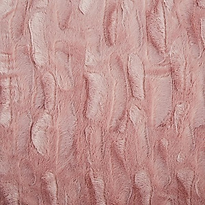 Tache 90x90 Faux Fur Dusty Rose Pink Soft Throw Bed Blanket, Queen Size