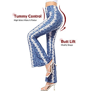 Yvette Bell Bottom Pants for Woman Lace High Waisted Flare Leggings Pants Black Sexy Disco 70s