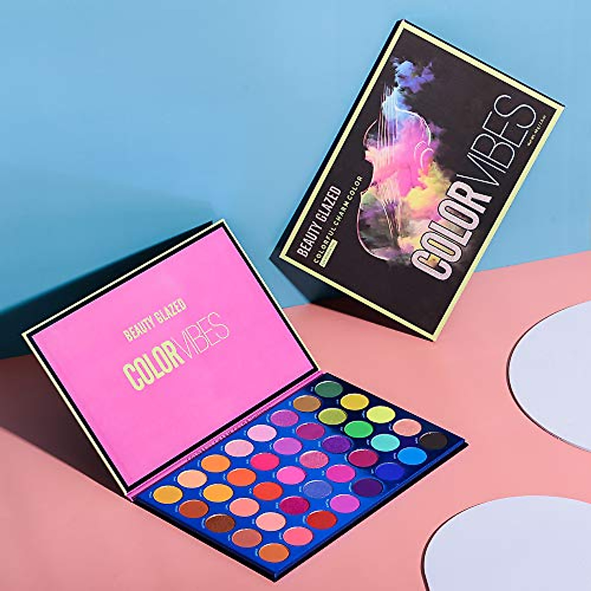 Eyeshadow Palette, Matte and Shimmer Make Up Eyeshadow Makeup Palette,Pigmented Eye Makeup Metallic Natural Eye Shadows Pallet Cosmetics Long Last Waterproof (ColorVibes Palette-40 Colors)