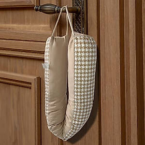 DOMESTICA Under Door Draft Stopper 36 Inch, Under Door Draught Excluder Noise Reducer Heavy Duty Door Snake Draft Blocker, Triangle Design (Beige)