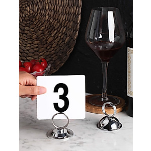 New Star Foodservice 23398 Ring-Clip Table Number Holder/Number Stand/Place Card Holder, Set of 12, 1.5-Inch