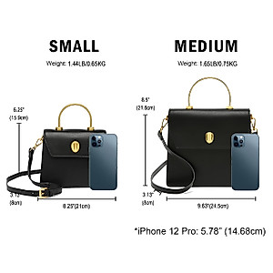 Scarleton Gold Top Handle Satchel Purses for Women, Handbags for Women, Crossbody Bags for Women, Shoulder Bag Purse Mini, H208401 - Black