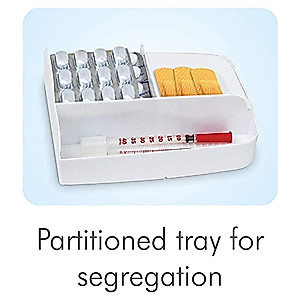 Milton Medical Box, First Aid Empty Medicine Storage Box | Organizer | Attached Handle | Family Emergency Kit | Detachable Tray | Easily Accessible with a Transparent Lockable Lid | White