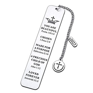 Inspirational Christian Gifts for Women Bible Verse Bookmark for Teen Kid Girl Catholic Daughter Graduation Gift for Her Birthday Gift for Female Friend Sister Book Lover Baptism Religious Church Gift