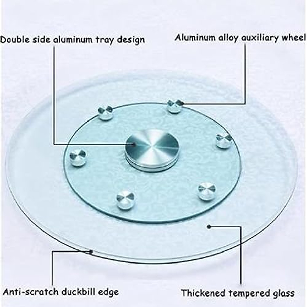 DOUKI Glass Lazy Susan Turntable For Dining Table 24in Tabletop Rotating Serving Swivel Large Serving Plate Lazy Susan Organizer For Table (Size : 36inch(90cm))