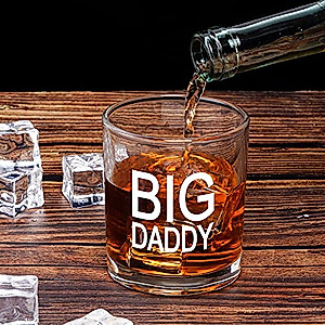 Dad Gift on Father’s Day, Novelty Big Daddy Whiskey Glass, Old Fashioned Glasses, Unique Scotch Glass for Dad, New Dad, Husband, friends, Gift on Father’s Day, Birthday, Christmas, 10 Oz