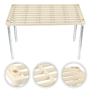 Mobestech Countertop Room Tier White Sundries Microwave Shelf Kitchen Living Household Condiment Holder Cabinet Organizer Bedroom Floor Functional Sundry Under Pantry Seasoning Home