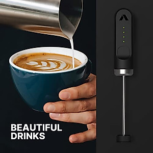 Subminimal NanoFoamer Lithium Handheld Milk Foamer; Make Premium Microfoamed Milk for Barista-Style Coffee Drinks at Home. New Model with Dozens of Improvements. USB-C Rechargeable