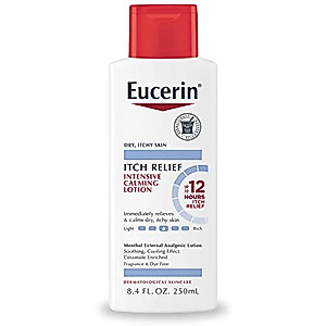 Eucerin Itch Relief Intensive Calming Lotion, Itch-Relieving Lotion for Sensitive Dry Skin, 8.4 Fl Oz Bottle