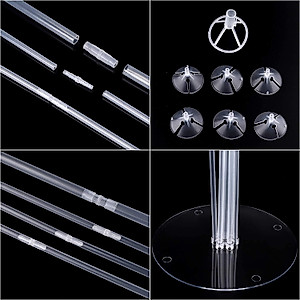Balloon Stand Holders Kit for Party and Wedding Decorations Celebrations 10 Sets Balloon Stand Holders Kit with 70 Sticks 70 Cups and 10 Bases - Table