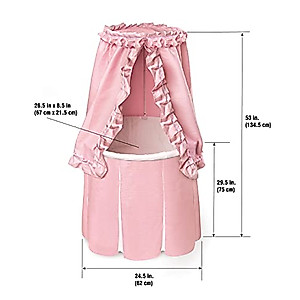 Badger Basket Empress Baby Bassinet and Bedside Sleeper with Bedding, Pad, and Storage Basket - Pink