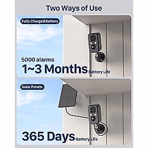 IHOXTX Security Cameras Wireless Outdoor, Flood Light Solar Cameras for Home Security, Home Camera with Color Night Vision, PIR Human Detection, 2-Way Talk, IP66 Waterproof (2Packs-Black)