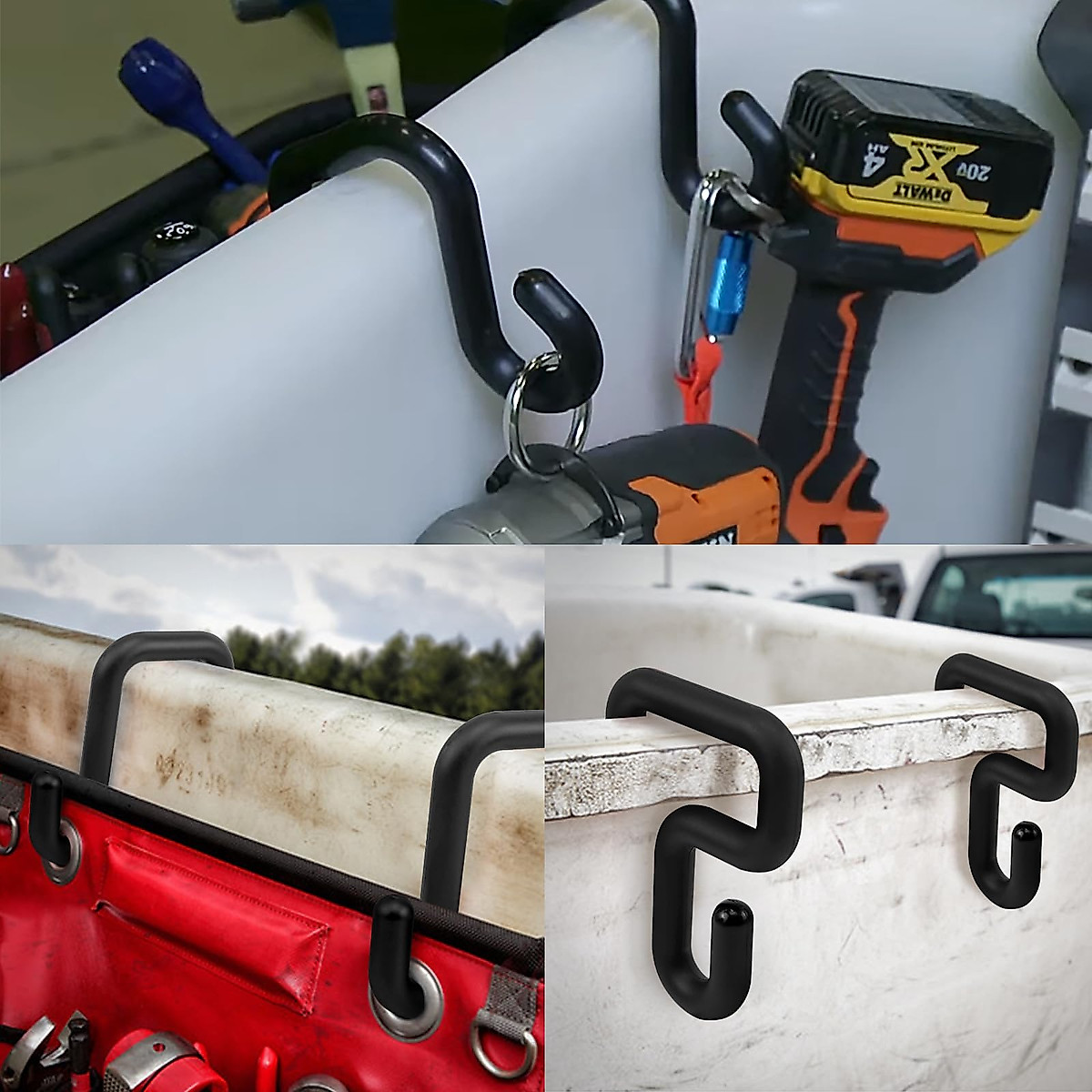 CNQLIS 2-Pack Black 3" Aerial Bucket Lineman Bucket Hooks for Blankets, Aerial Bucket Hooks, Aerial Basket Hooks, Lineman Bucket Tool Holders, Tool Bag or Apron Holder Hooks