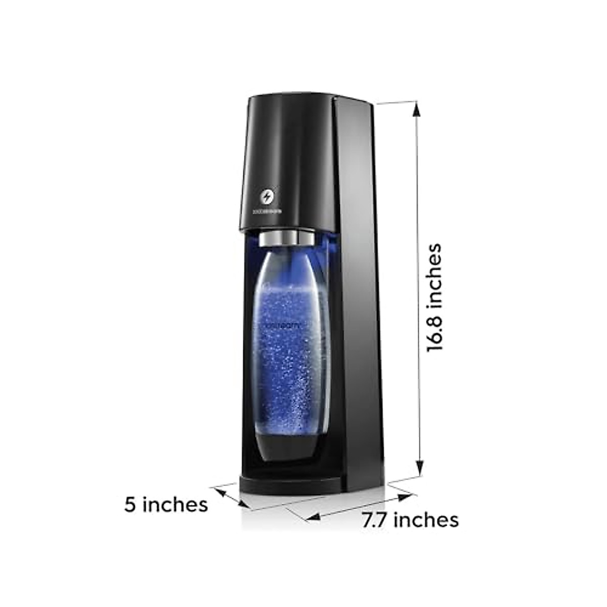 SodaStream E-TERRA Sparkling Water Maker (Black) with CO2 and Carbonating Bottle
