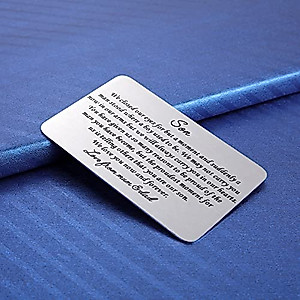 I Closed My Eyes Son Metal Wallet Card - Sentimental Keepsake Gift for Son, Wedding Day, College Graduation, Birthday, Proud Parent