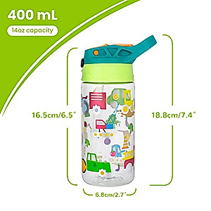Hoslipoper 400ml Leak-Proof Kids Water Bottle Improved 2023 BPA-Free Safe-Sip Flip-Up Straw Cup for Toddlers and Children School, Sports, Daycare, Camp