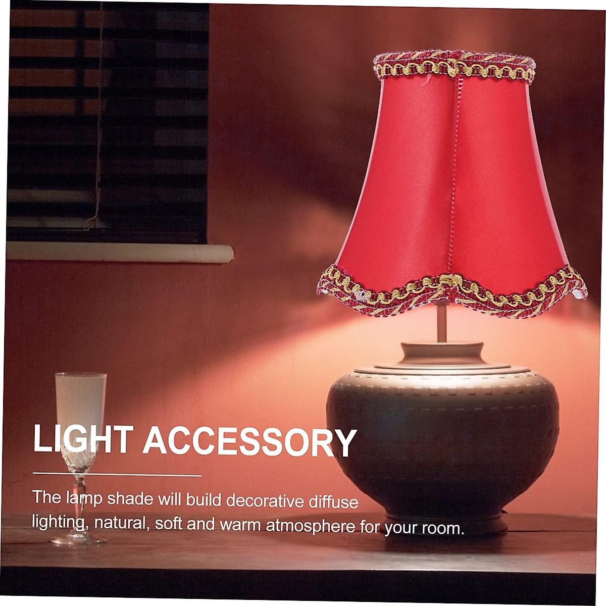 GARVALON 1pc Clip Bulb Lampshade White Chandelier Red Light Bulbs Lamp Shades for Table Lamps Floor Light Lampshades Gold Lamp Shades Small Lamp Shades Clip on Bulb Light Accessory Red Hood