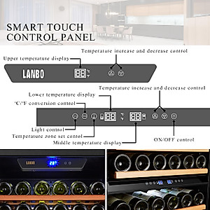 Lanbo Triple Zones Compressor Built-in Wine Cooler with Safety Lock, 149 Bottles