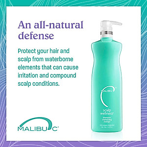 Malibu C Scalp Wellness Hair Shampoo - Sulfate-Free & Moisturizing Shampoo for Dry Scalp - Nourishing Scalp Care with Essential Oils and Surfactant Technology (33.8 oz)