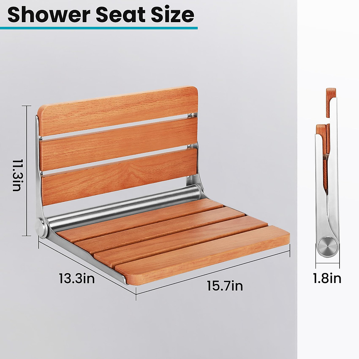 Folding Shower Seat Wall Mounted,Folding Teak Shower Seat Wall Mounted,Stainless Steel Folding Shower Seat,Home Care Teak Shower Chair,Shower Seat Wall Mounted