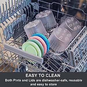 Omnikit Containers Replacement for Ninja Creami Pints and Lids - 4 Pack, 16oz Cups Compatible with NC301 NC300 NC299AMZ NC290 Series Ice Cream Maker - Airtight Anti-slip (Breeze series - 4 pack - 2)