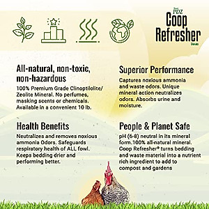 Sweet PDZ - Coop Refresher - Zeolite Odor Eliminator - Essential Chicken Coop Accessory - 10 lbs