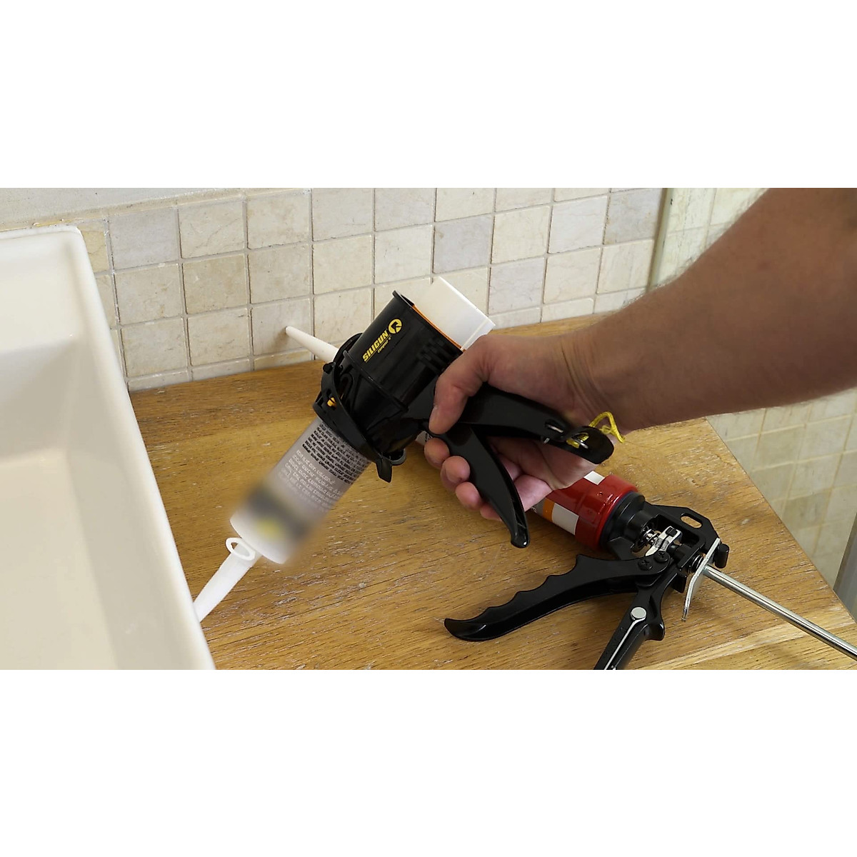 SILIGUN Caulking Gun - Anti Drip Extreme-Duty Caulking Gun - Patented New and Innovative Design - Lightweight ABS Frame - for the Smallest to the Largest Jobs (1)