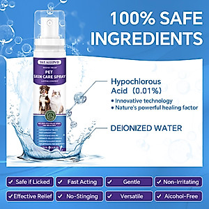 WEALLIN Hot Spot Itch Relief Spray for Dogs & Cats, Hot Spot Treatment for Dogs Itch Relief Spray for Dogs, Pet Treatment Spray for Itchy, Irritated Skin, Allergy, Rashes, Wound Care(8.12 Fl Oz)