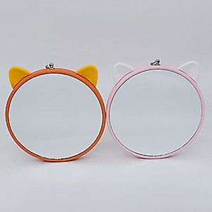 POPETPOP Parakeet Mirror 2 Pcs Bird Mirror Cockatiel Mirror Hanging Interactive Parrot Toy Bird Cage Mirror for Parakeet Cockatiel Conure Lovebirds Finch Pink Bird Mirror