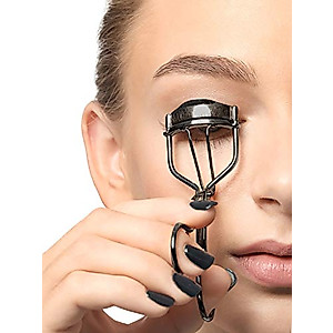 TPPICK Eyelash Curler Kit Metal Lash Curlers with Eyelashes Separator Comb Tools & 6 Replacement Refill Pads (Black)