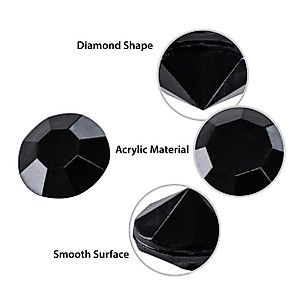 2000 Black Diamond Table Confetti Wedding Bridal Shower Party Decorations 1 Carat 6.5mm Black