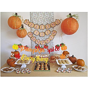 Pumpkin Spice and Everything Nice Banner Decor, Inspirational Autumn Sign, Autumn Fall Bulletin Board Decorations for Thanksgiving, Fall Party Decorations for Home Mantle Fireplace,Fall Harvest Banner