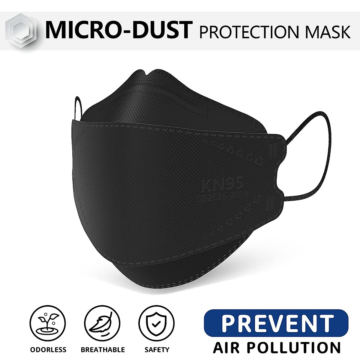 LEVENIS KN95 Face Masks 100 Pack, Breathable Comfortable and Disposable KN95 Mask, Black