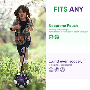 Kabibin Soccer Training Equipment, Volleyball Trainer for Kids Adults,Solo Soccer Practice Equipment Kick Throw,with Adjustable Soccer Trainer Belt