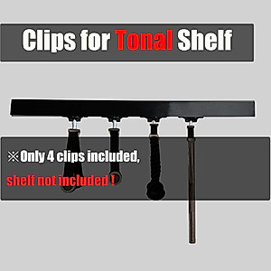 JILINWEI 6 Pcs Plastic Tonal Accessory Shelf Clips/Mounts/Brackets with Screws for Hang Tonal Accessories,Black(Not Include Shelf)