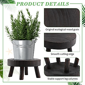 Wooden Step Stools,Small Portable Wood Stepping Stools with Smooth Cutting Edge for Kids Adults,Non-SlipRound Step Stool for Bedroom Living Room Blcony Bathroom Kitchen ﻿(L,Color:Dark Brown)