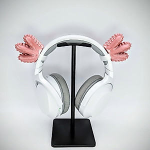BeamTeam3D Axolotl Ears for Headphones - Small Gills Headphone Attachment in Various Colors with Self Fastener - Cosplay Ears for Gamers and Streamers (Set of 2) (Solid Rose Gold)
